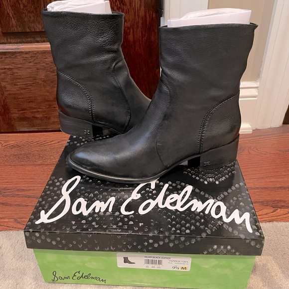 Sam Edelman | Shoes | Sam Edelman Booties In Black Leather | Poshmark